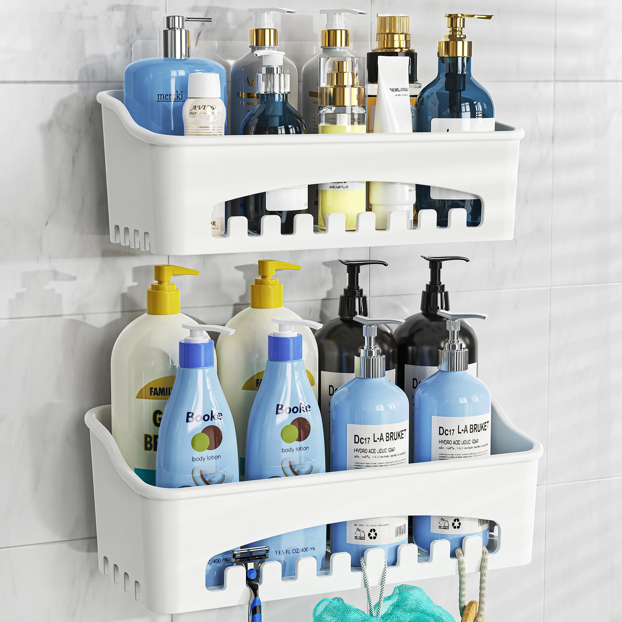 Amazon.com: EACONPT 2 Pack Bathroom Organizers and Storage, Plastic ...