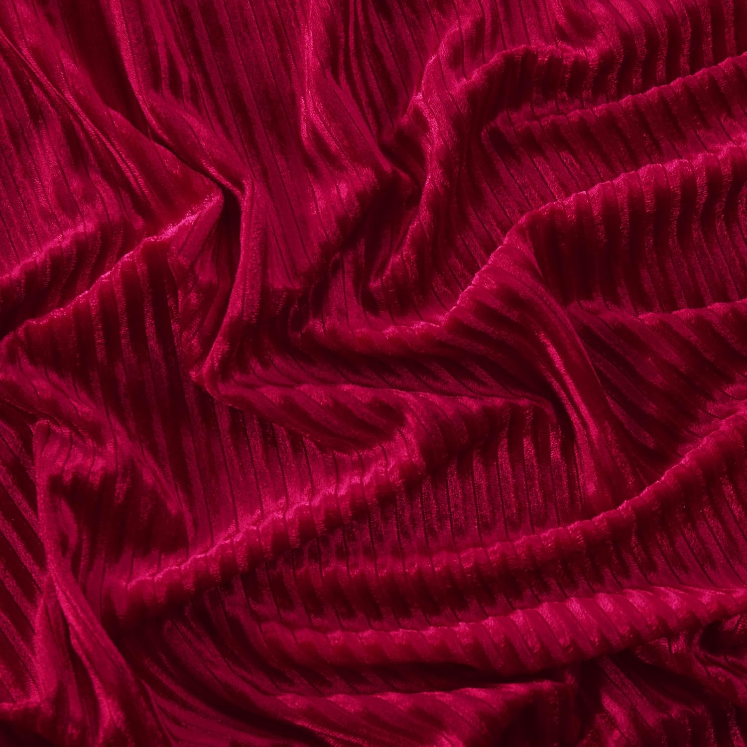 Amazon.com: Sewdudely 63" Wide Red Pleated Velvet Stretch Fabric by The ...