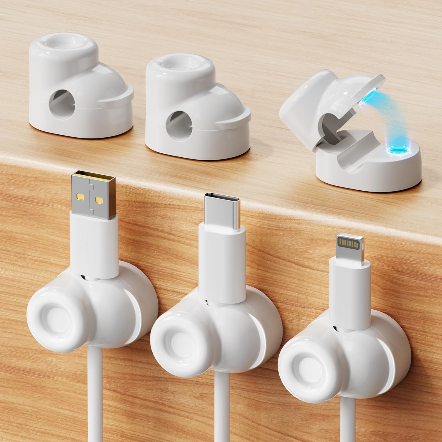 Amazon.com: gliship 6 Pack Magnetic Cable Clips, Smooth Adjustable Cell ...