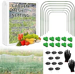 Amazon.com : Garden Netting Kit, 10X30 Ft Garden Ultra Fine Mesh Net Bird Barrier Protection ...