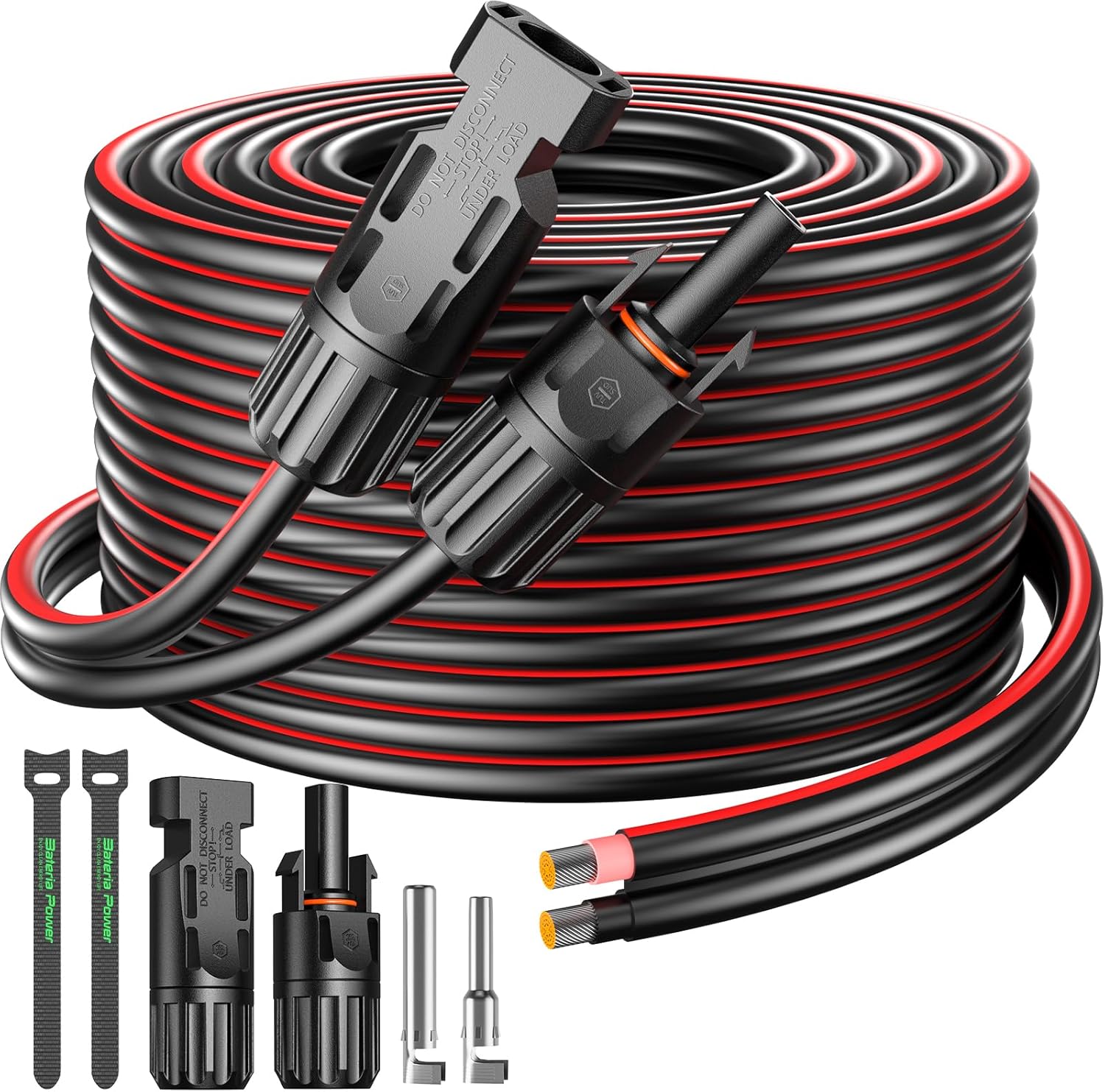 Amazon.com: Bateria Power 20Ft 10AWG Solar Panel Extension Cable, 6mm² ...