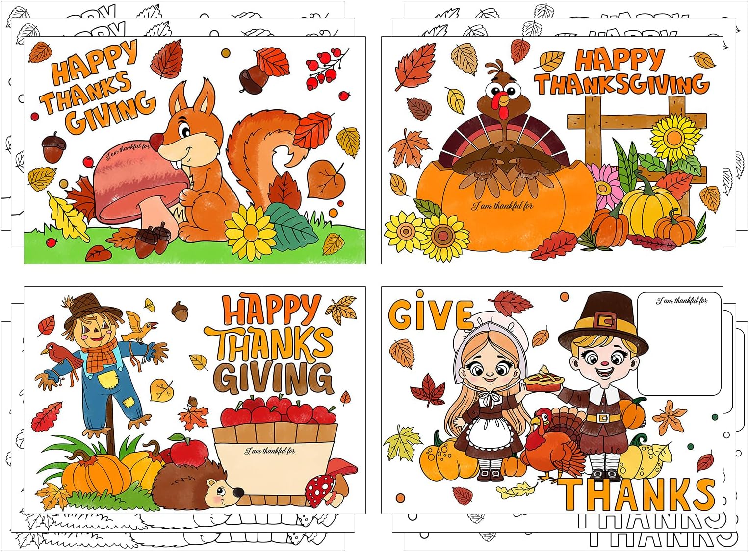 Amazon.com: Fun Express DIY Thanksgiving Placemats (Set of 12 Color ...