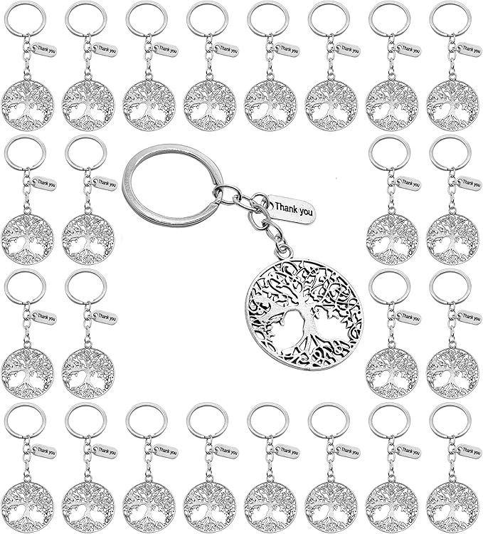 Amazon.com: PHAETON 20PCS Tree Of Life Thank You Keychain Graduation ...