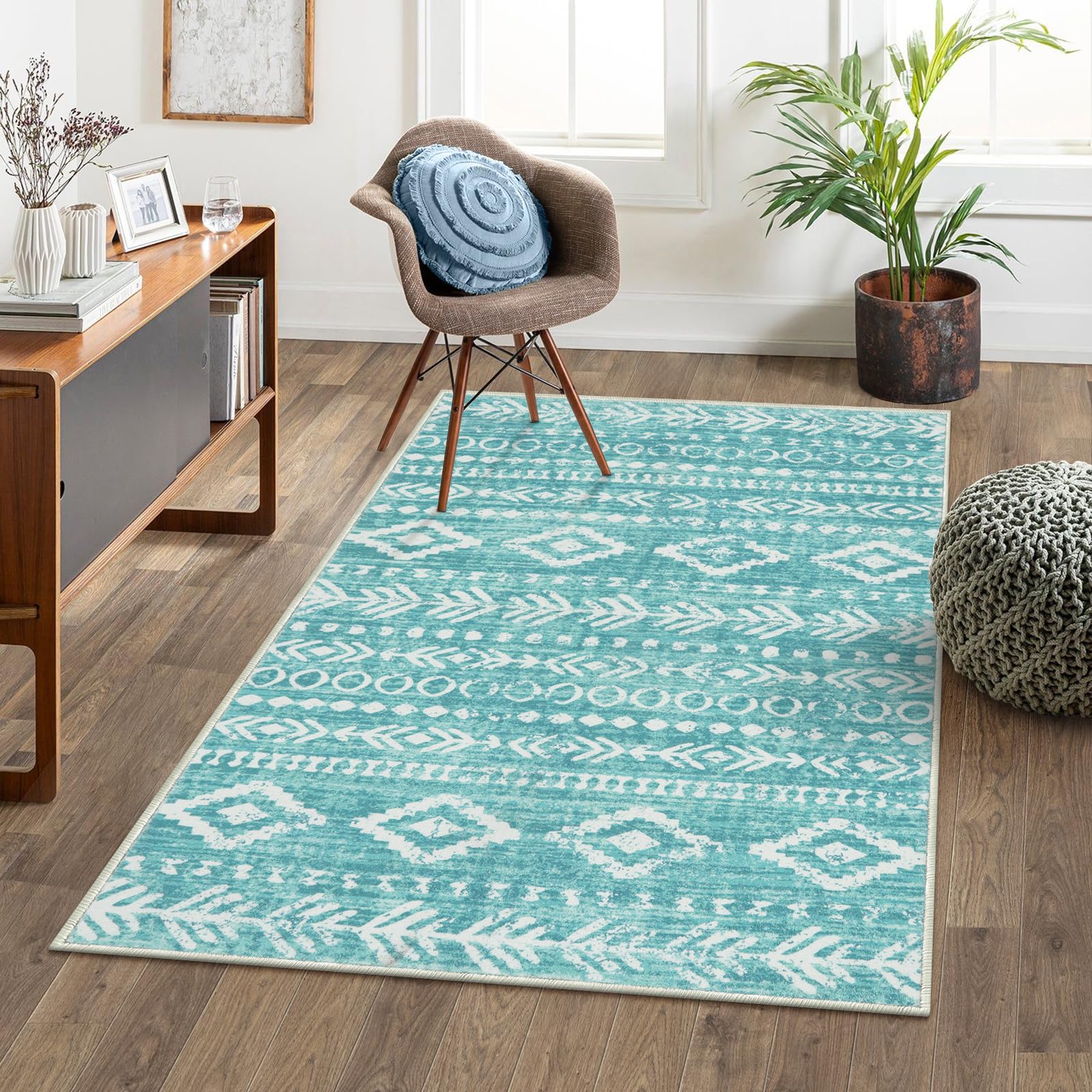 Amazon.com: Lahome Rustic Moroccan Throw Rugs 3x5,Washable Non-Slip ...