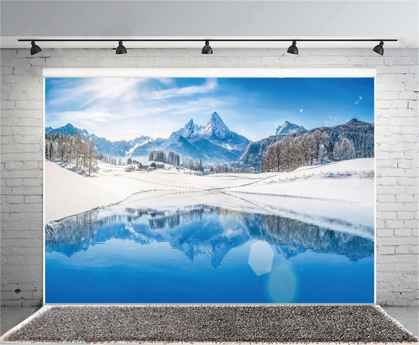 AOFOTO 8x6ft Beautiful Snow Mountain Backdrop Sunshine Cool Alps ...