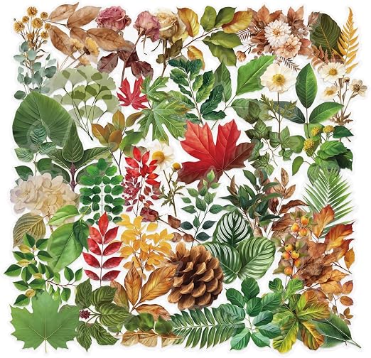 Amazon.com: 50Pcs Realistic Plants Stickers for Scrapbook Journal ...