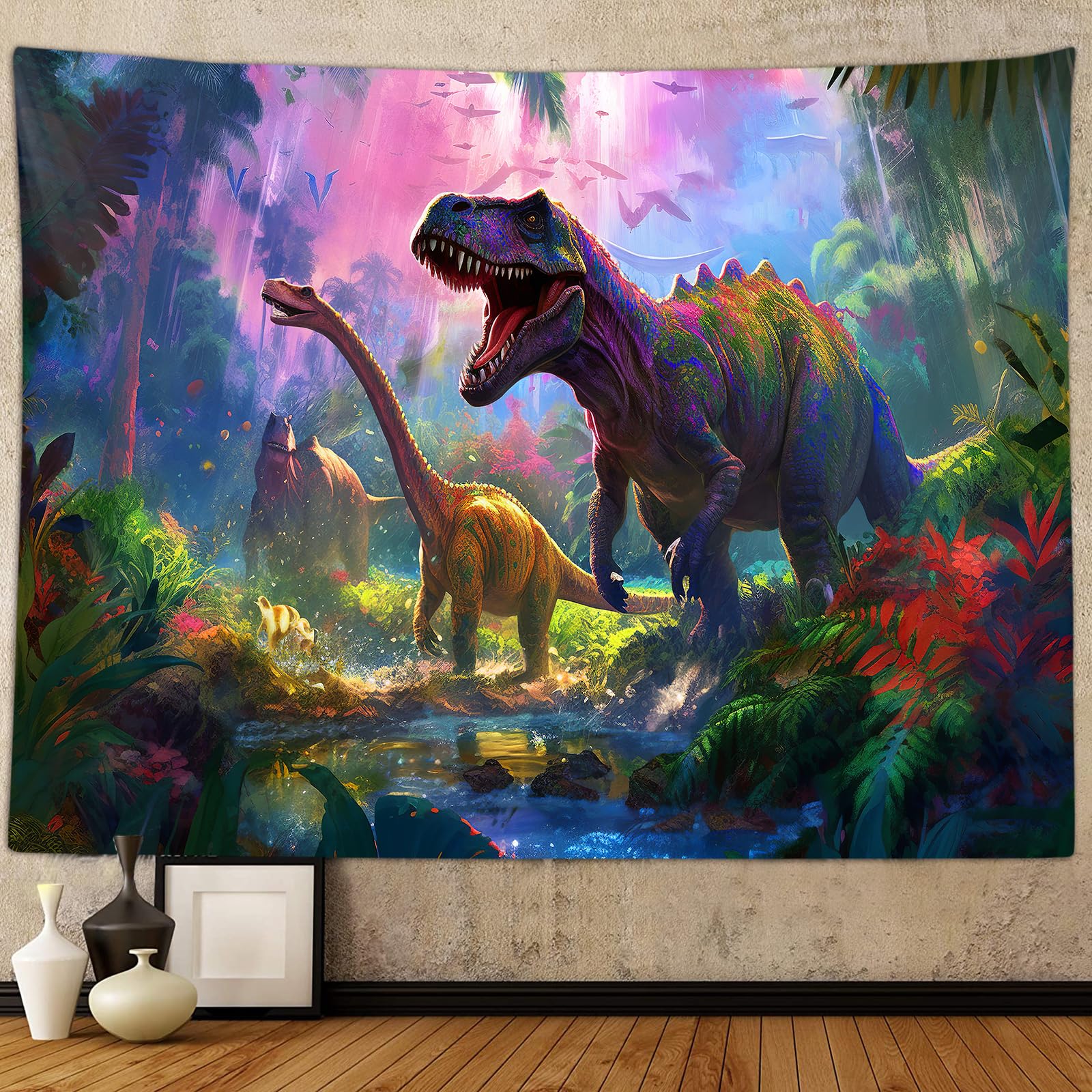 Amazon.com: Dinosaur Decor Tapestry for Boys Bedroom Room, Cool Ancient ...