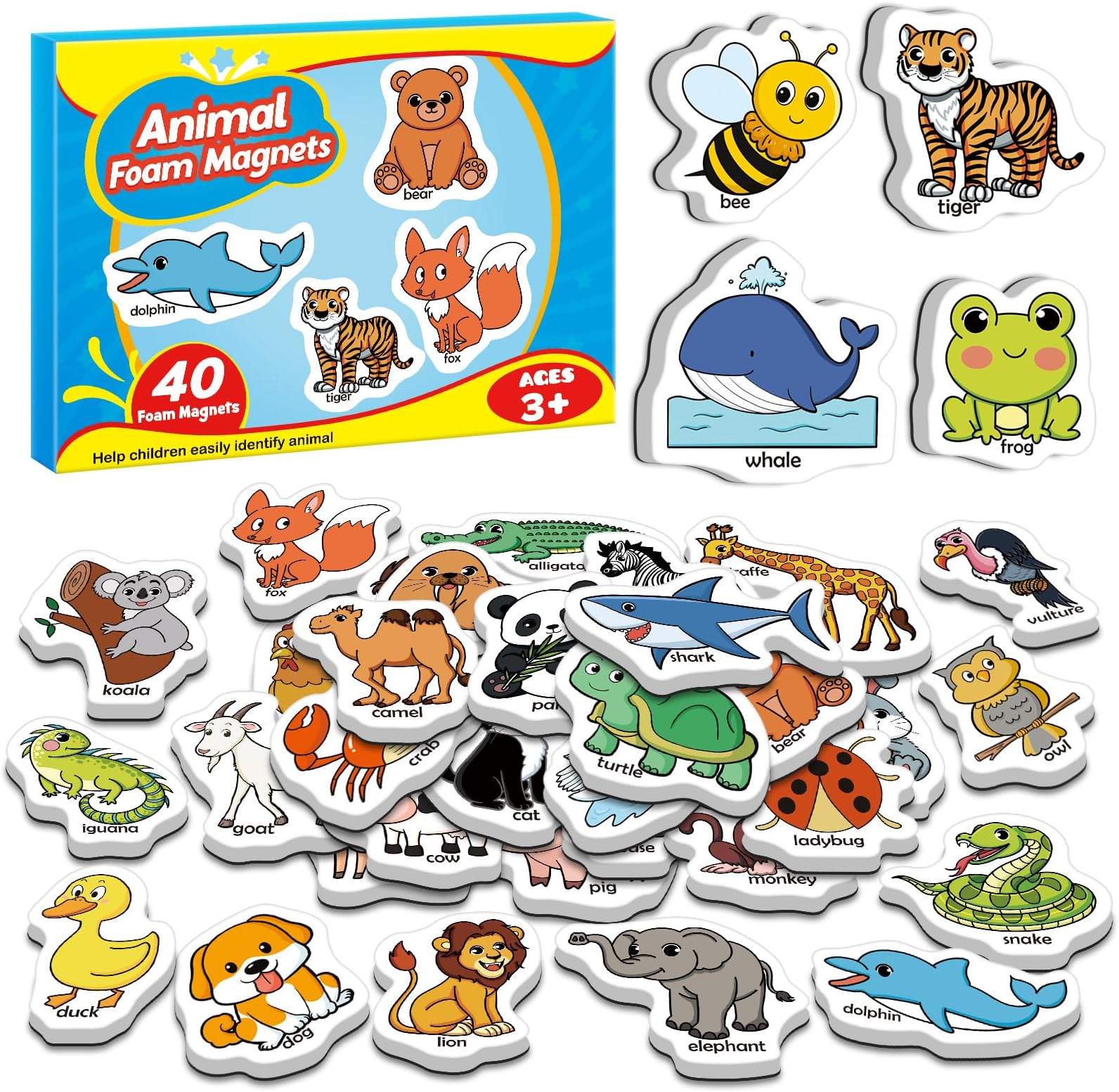 Amazon.com: Kasfalci 40 Animal Magnets,Refrigerator Fridge Magnets for ...