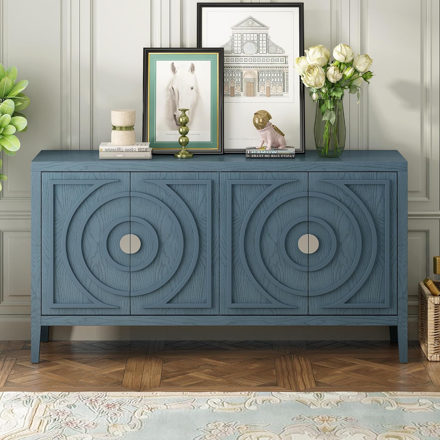 Amazon.com - VURAX Retro Sideboard with Round Metal Legs and Handles ...