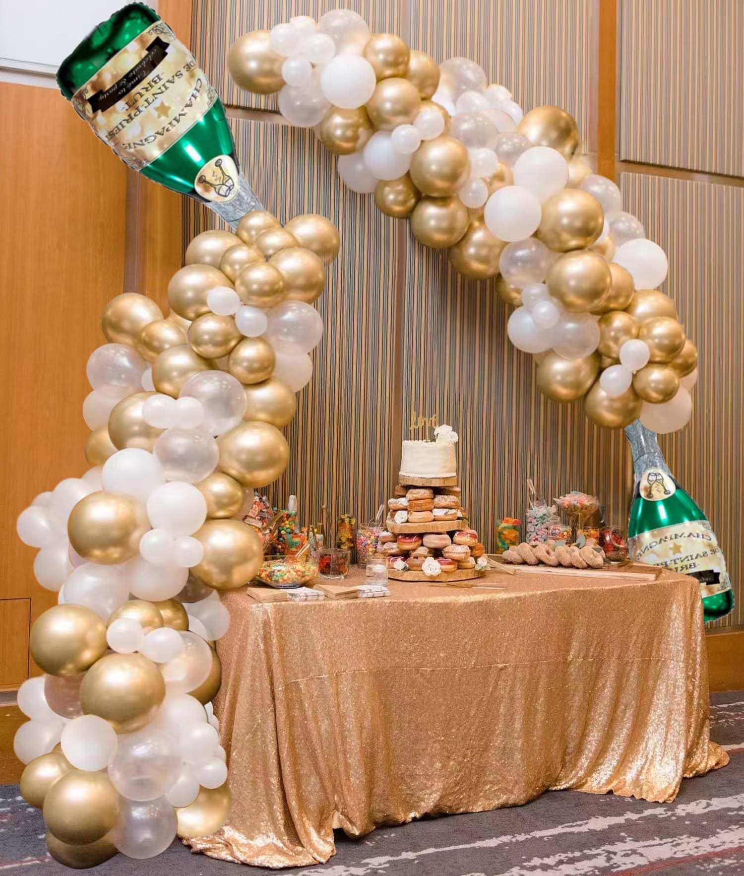 Amazon.com: 176PCS Champagne Bottle Balloons Balloon Garland Arch Kit ...