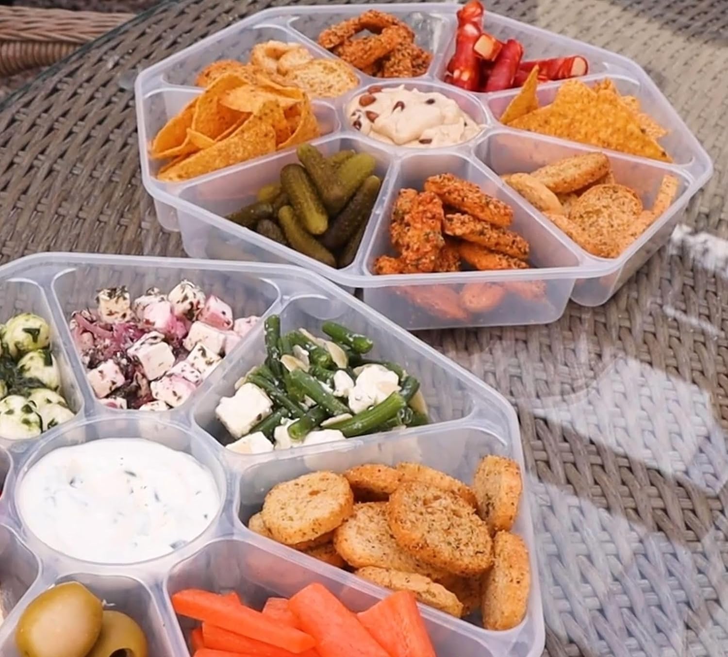 Shop4allsorts 8 Section Nibble Tray with lid - Plastic Serving Tray ...