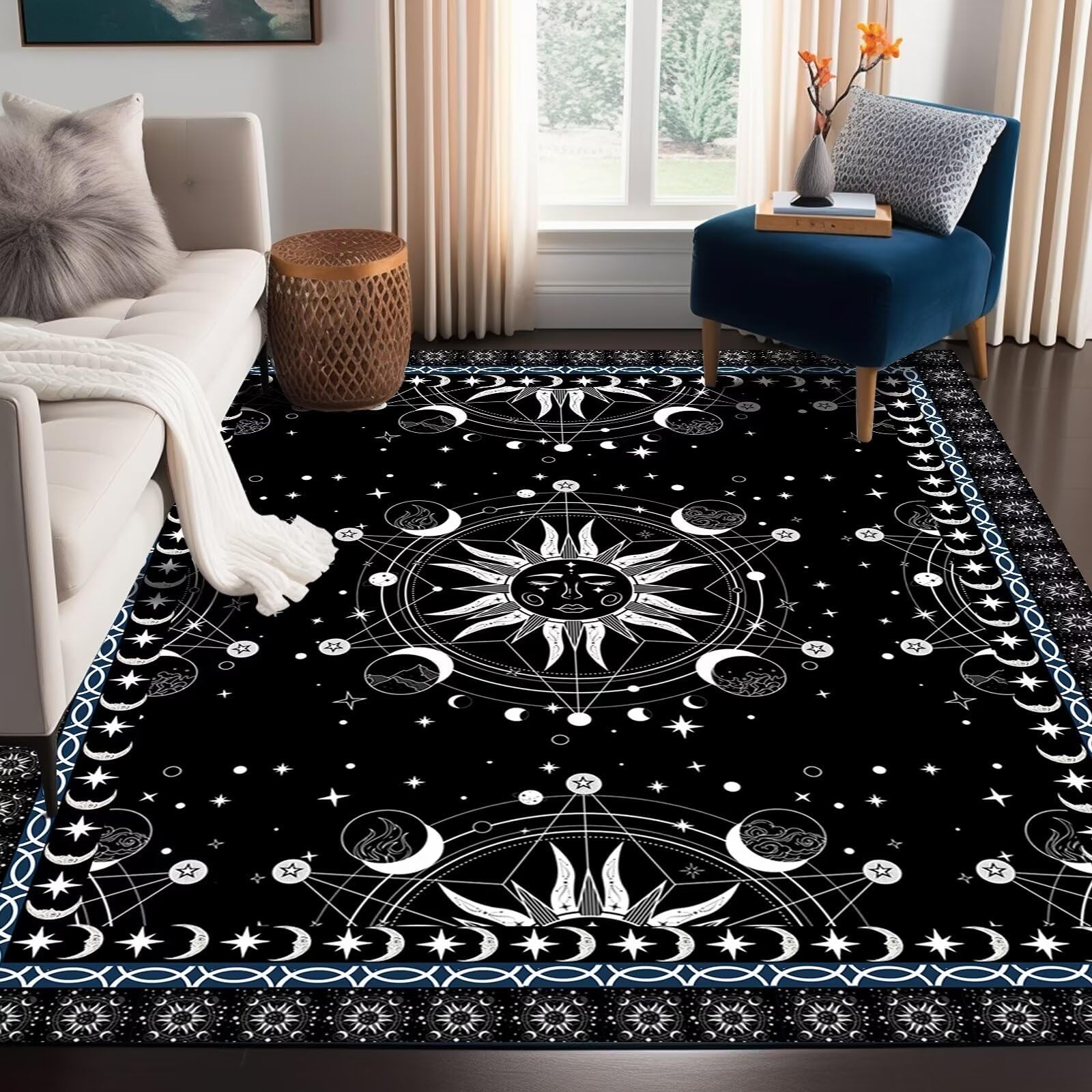 Amazon.com: Vintage Black Gothic Skull Area Rugs Home Decor Halloween ...