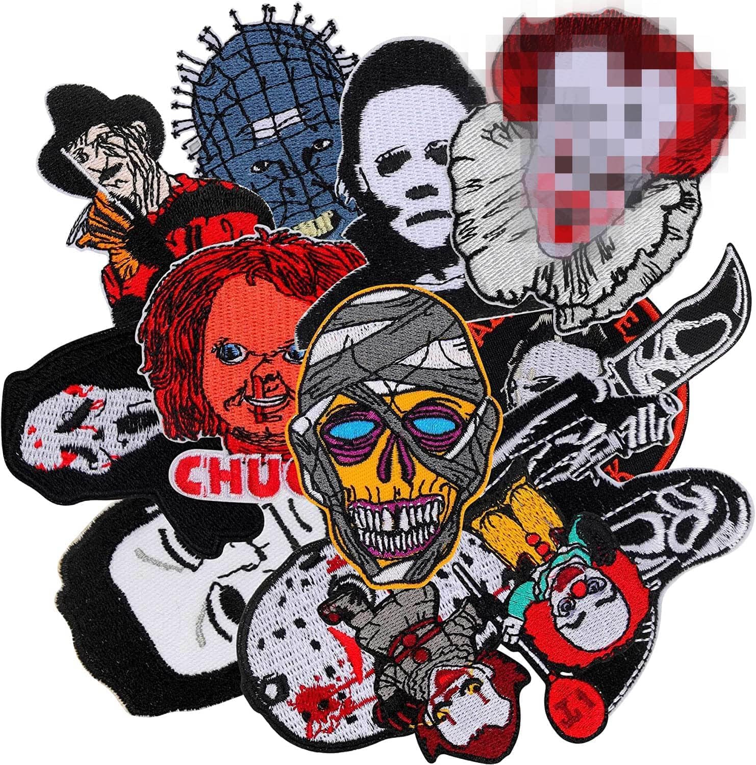 Amazon.com: 13PCS Iron on Patches - Horror Scary Movie Embroidered ...