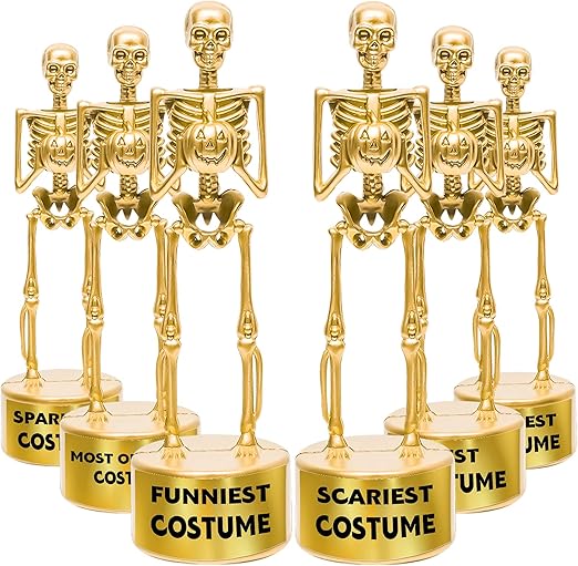 Amazon.com: 6 Pack Halloween Best Costume Skeleton Trophy, Halloween ...