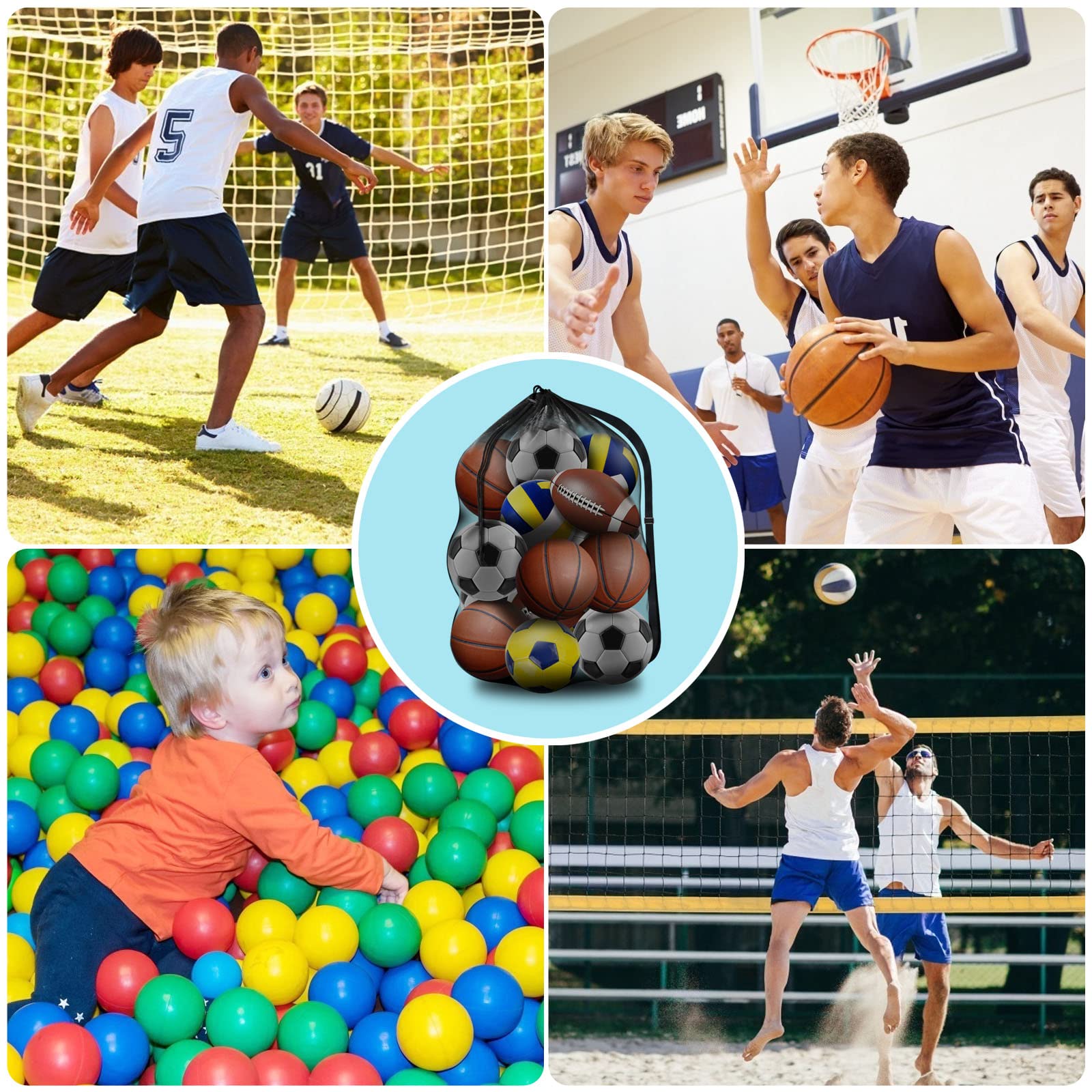 Snapklik.com : BROTOU Extra Large Sports Ball Bag Mesh, Basketball Bags ...