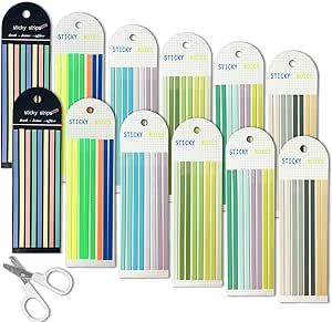 Amazon.com : SADIKALO 12Packs Highlighter Tape with Scissor Transparent ...