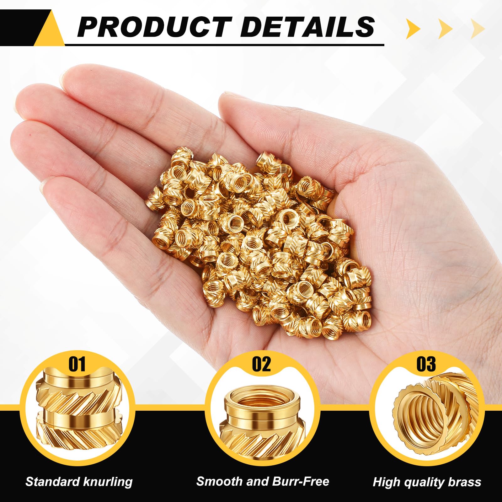 Snapklik.com : Yaocom 100 Pcs M4 Heat Inserts M4 X D63 X L81 Brass ...