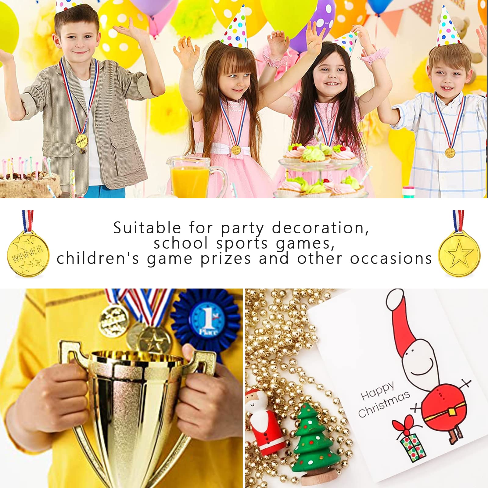 Snapklik.com : 36 Pieces Kids Gold Silver Bronze Award Medals ...