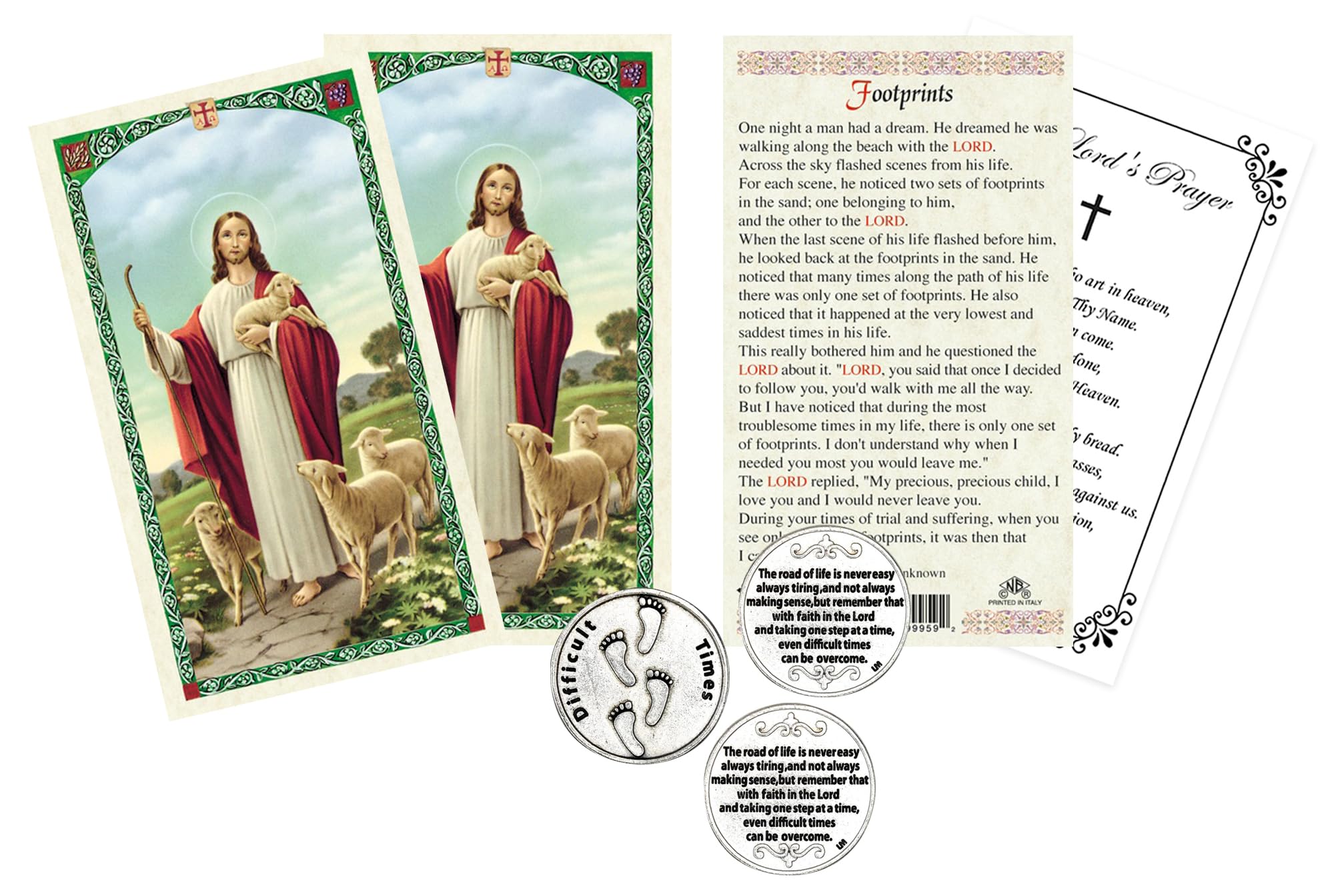 Amazon.com : Footprints In The Sand Card - Laminated Footprint Prayer ...