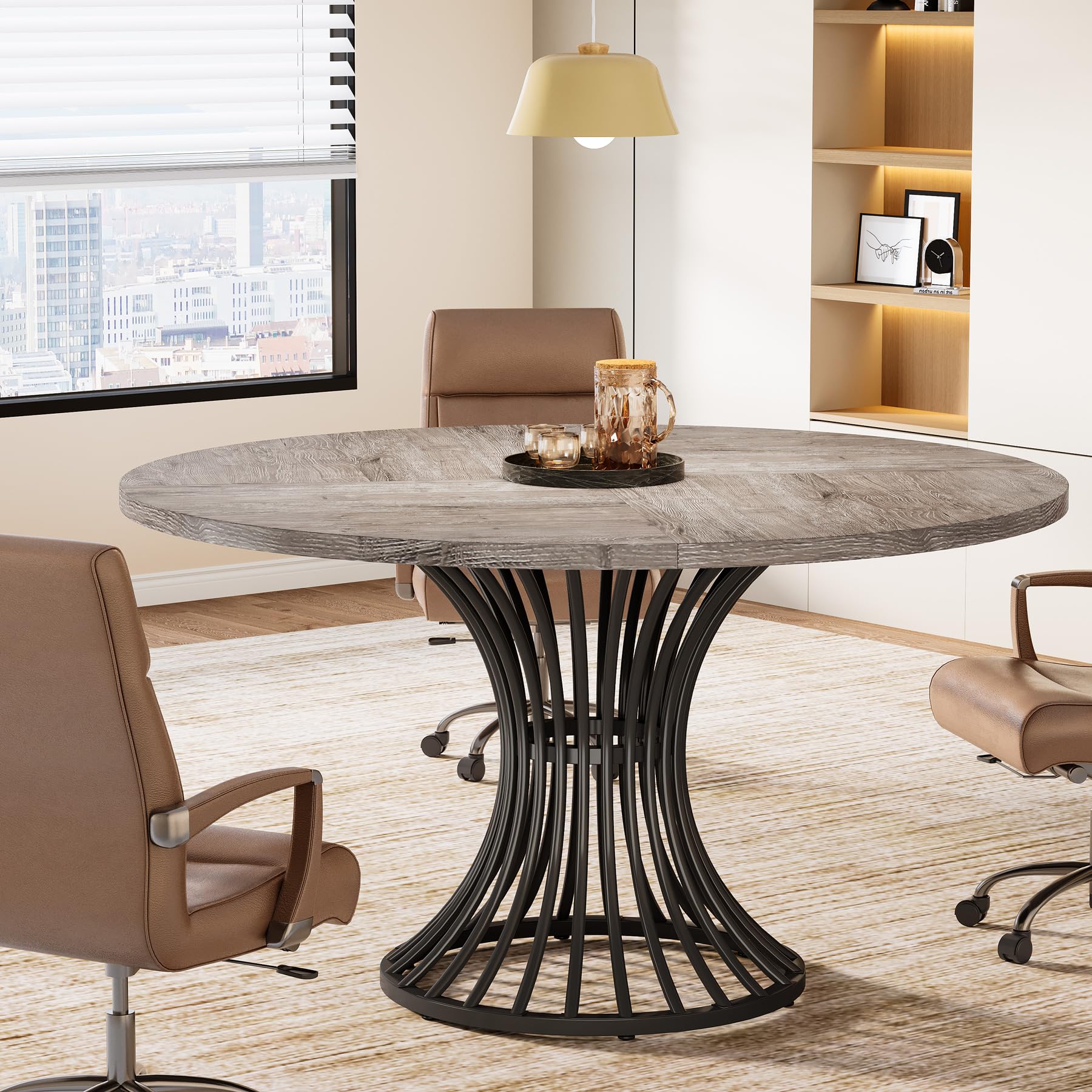 Amazon.com: Tribesigns Round Conference Table for 4-6, 47-Inch ...