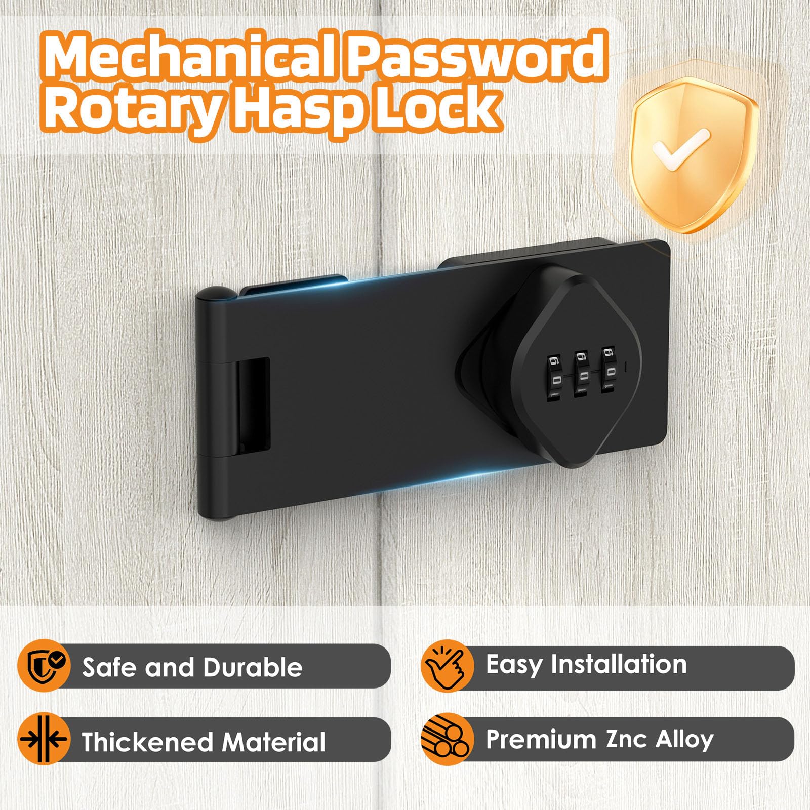 Snapklik.com : Keyless Closet Door Lock, 3-Digit Combination Lock ...