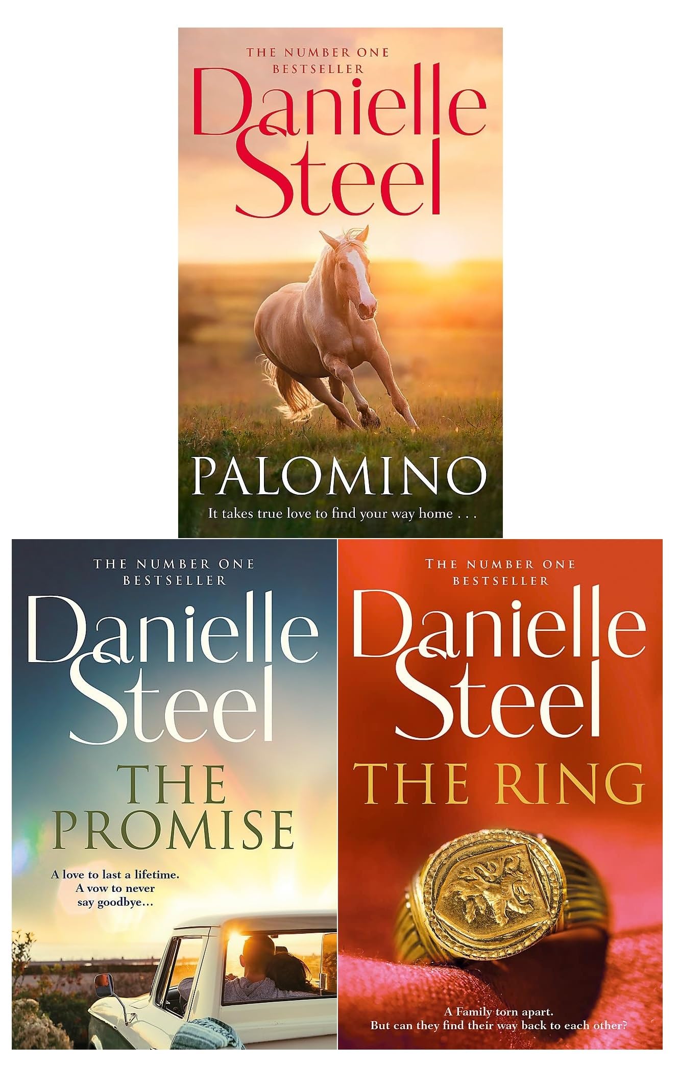Danielle Steel 3 Books Collection Set (The Ring, The Promise, Palomino ...