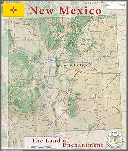 USA State Maps - New Mexico Physical State Map - Size 42 x 48 cm ...