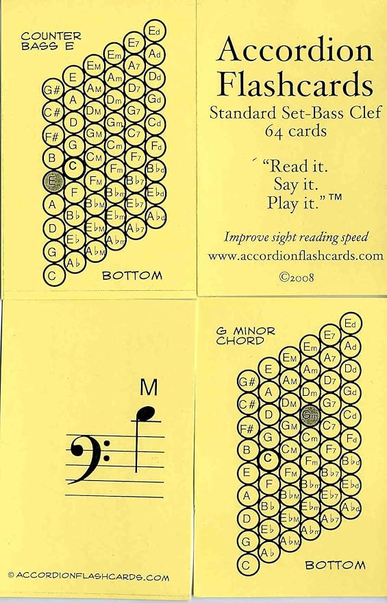 Amazon.com: Accordion Flashcards- Bass Set : Musical Instruments