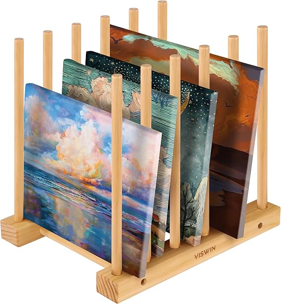 Amazon.com: VISWIN Wooden Tabletop Art Rack - Print Rack, Art Storage ...