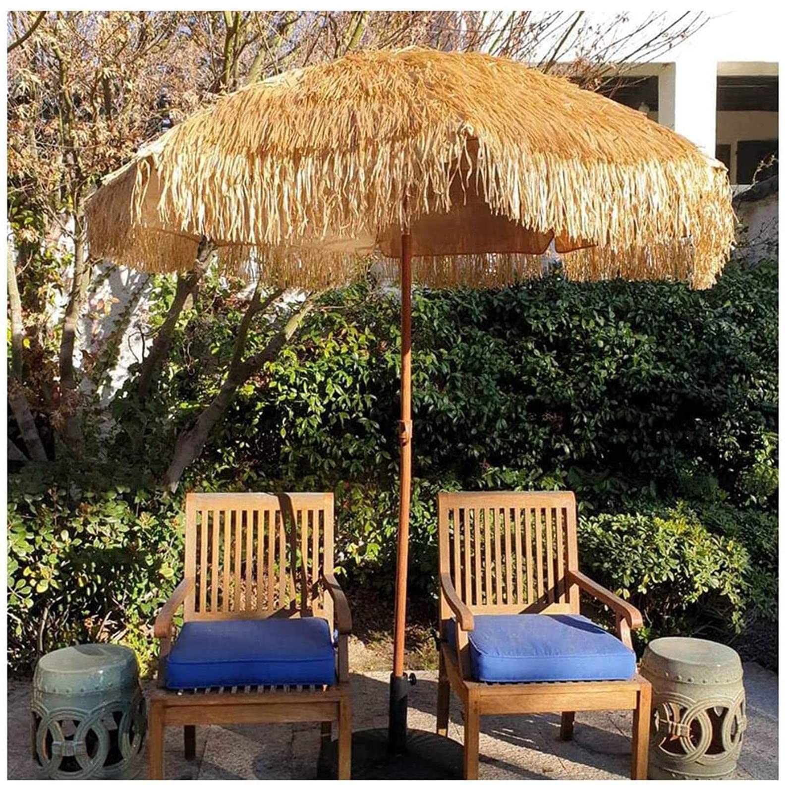 Hjxx 6 5ft Auto Tilt Tiki Umbrella Parasol Sunbrella Beach | Desertcart ...