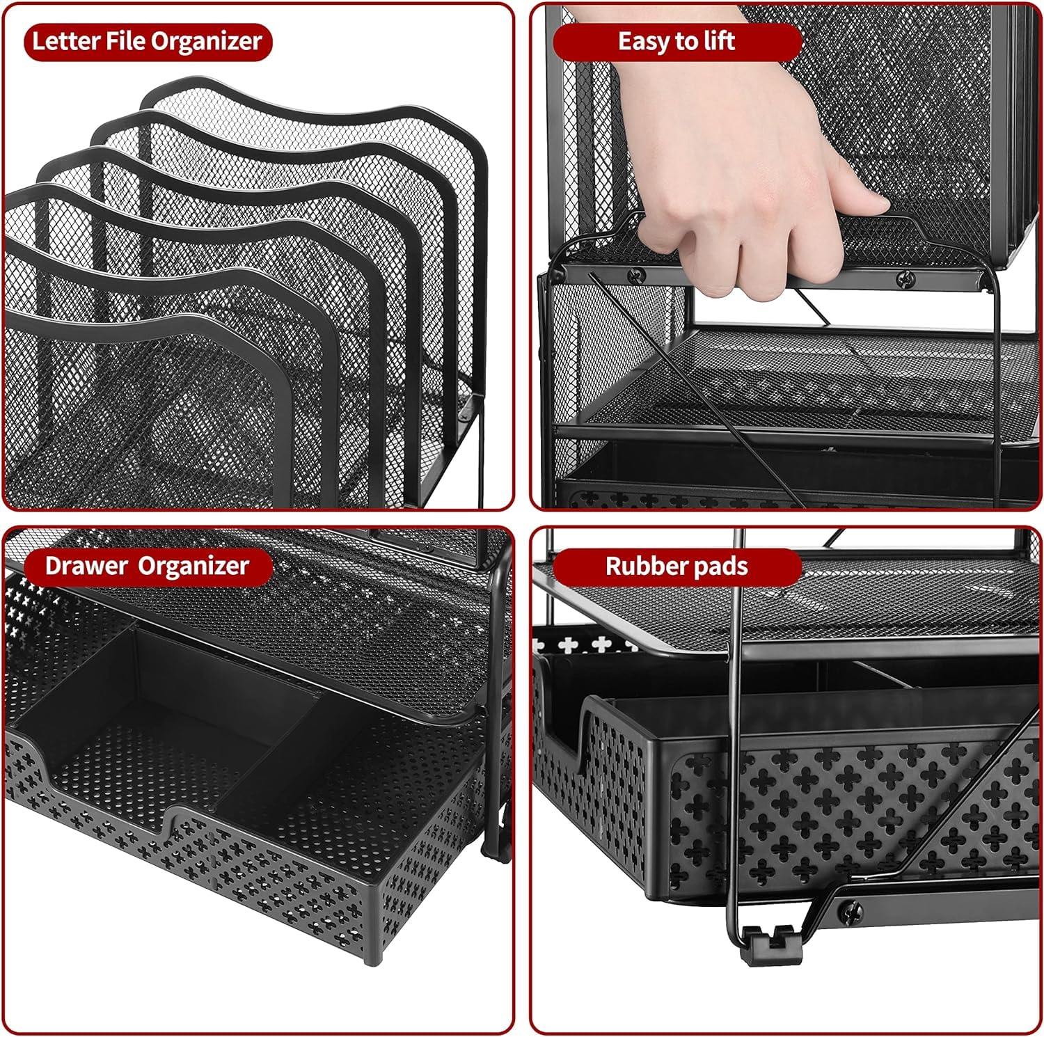 Snapklik.com : Simple Trending Mesh Desk File Organizer, Office ...