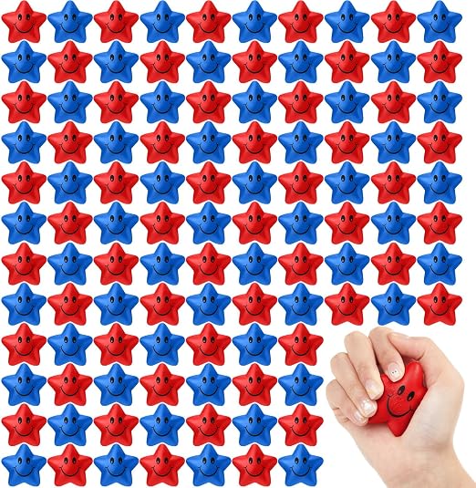 Amazon.com: Honoson 108 Pcs Star Smile Face Stress Balls Bulk Mini Foam ...