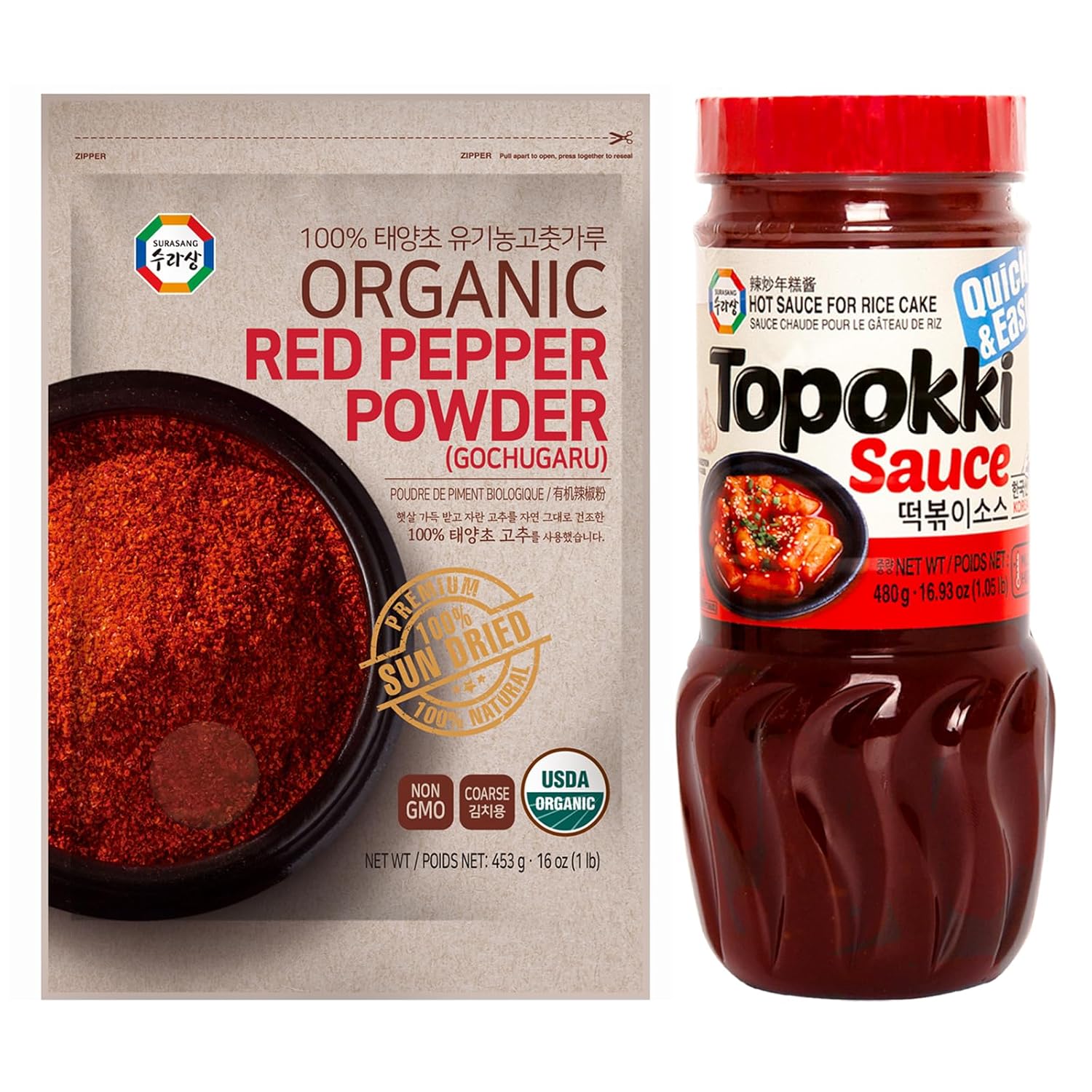 Amazon.com : Surasang Organic Gochugaru, Tteokbokki Sauce : Grocery ...
