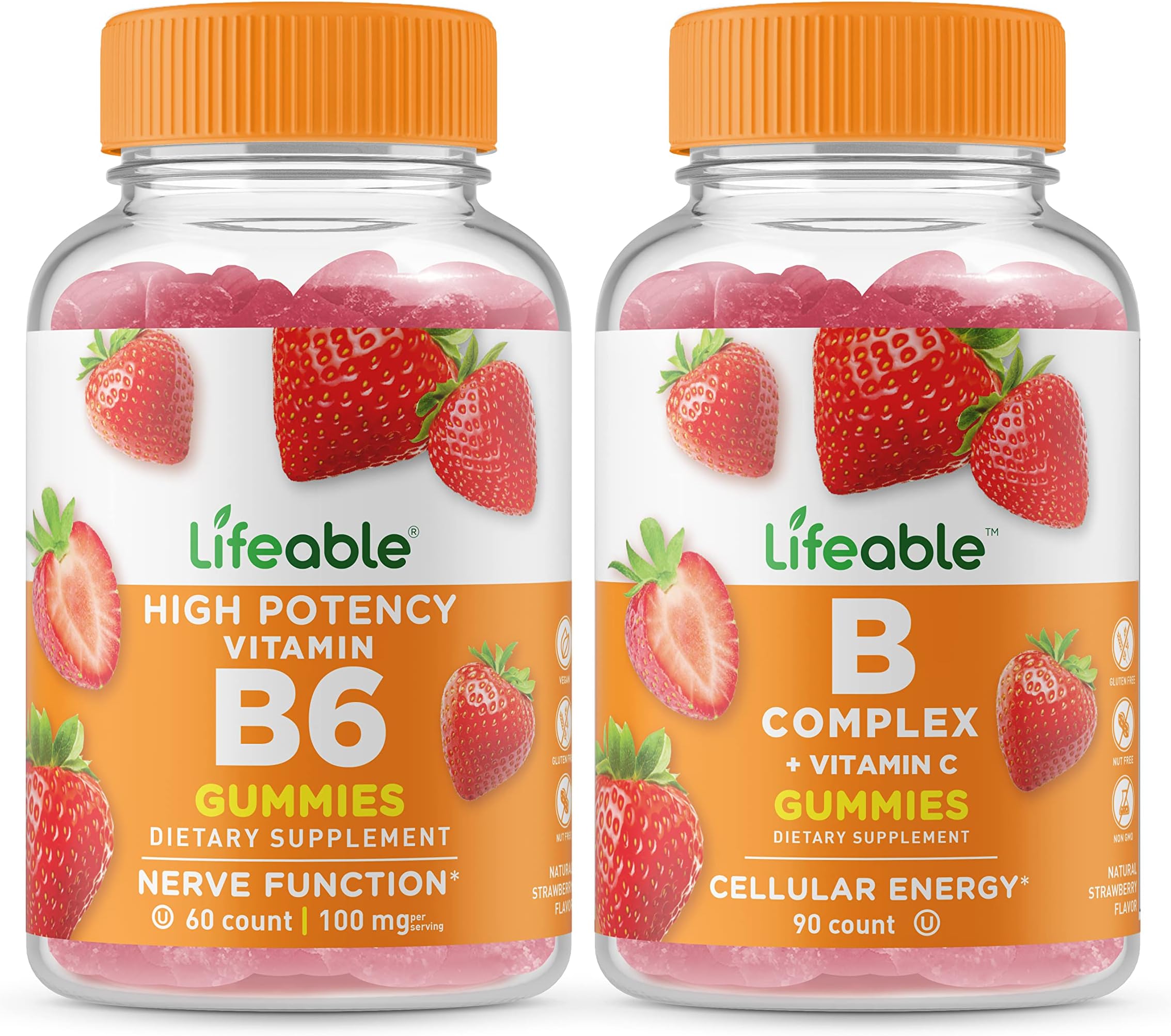 Amazon.com: Lifeable Vitamin B6 + B Complex, Gummies Bundle - Great ...