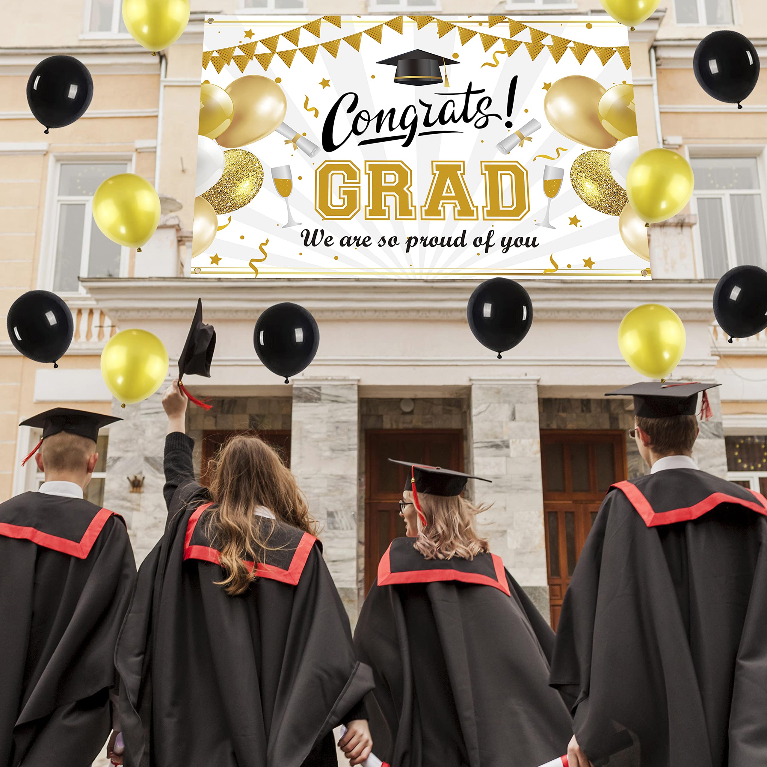 Graduation Banner Decorations, Large Congratulations Congrats Grad ...