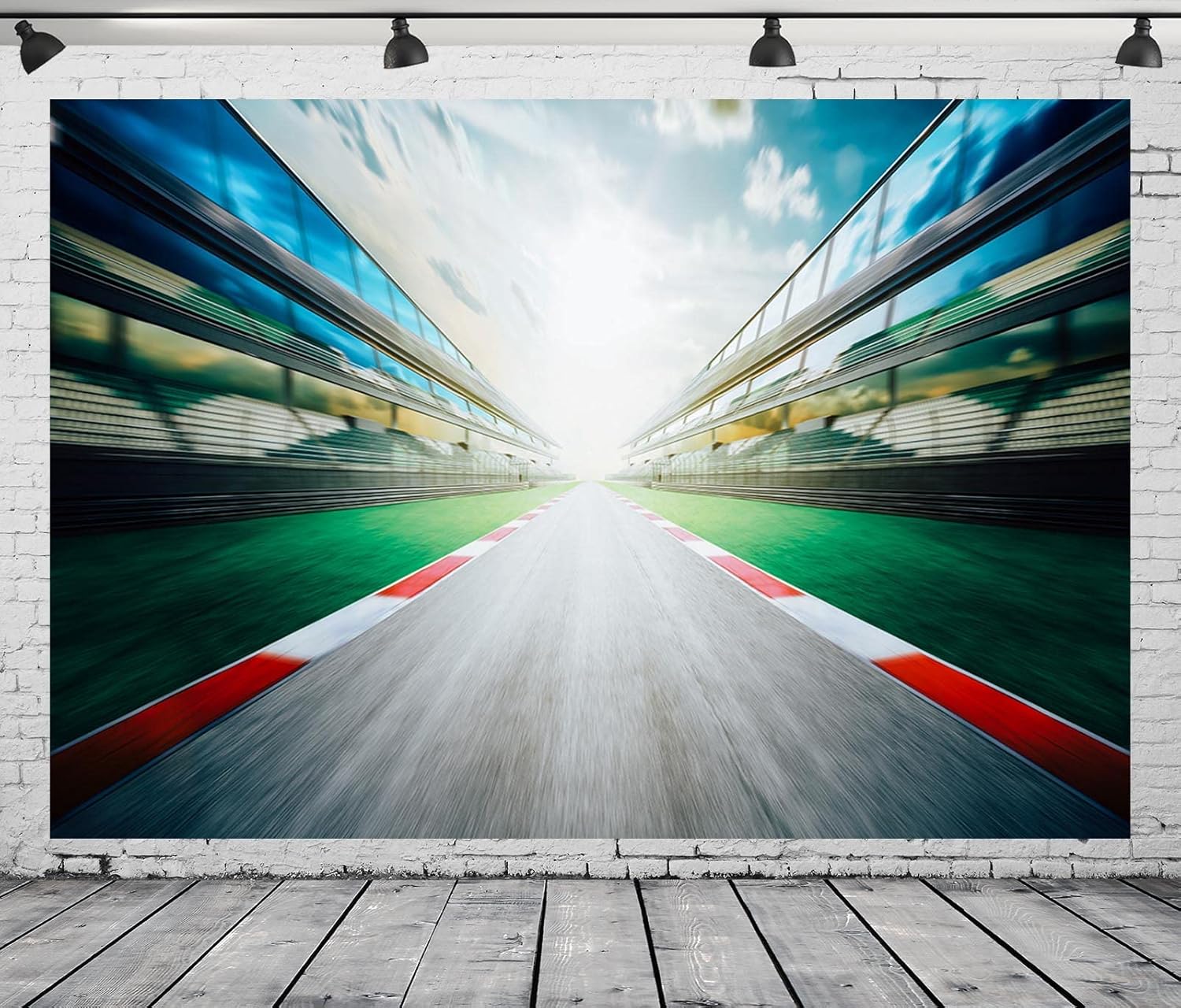 Amazon.com : CORFOTO 6x4ft Fabric Racing Car Race Track Backdrop ...