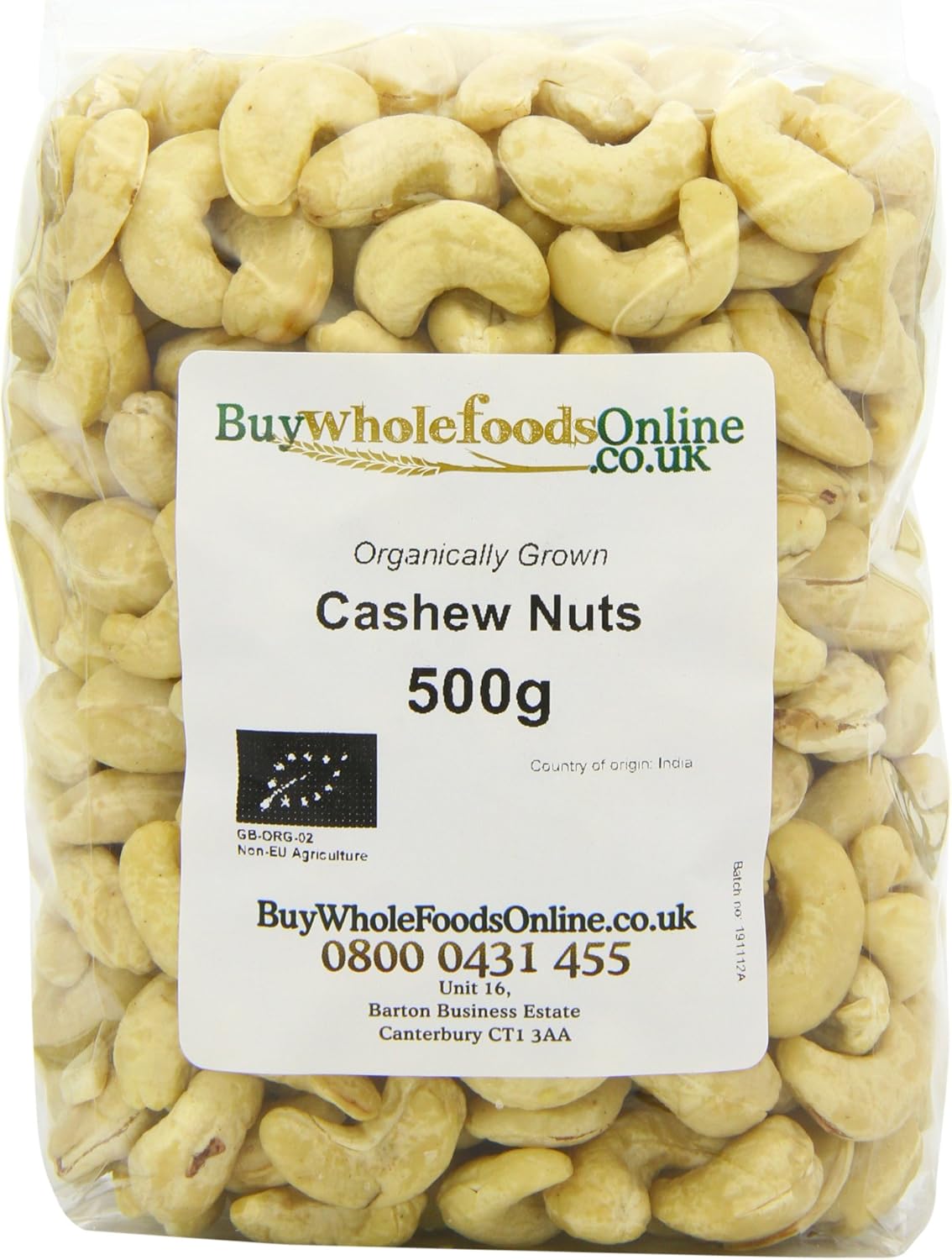 Buy Whole Foods Online Organic Cashew Nuts 500 g : Amazon.co.uk: Grocery