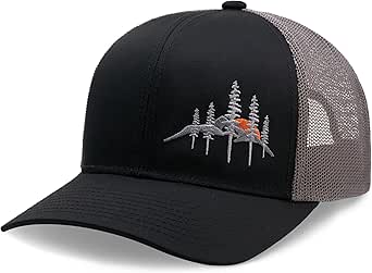Amazon.com: LARIX Wild Sunrise Trucker Hat, (Negro Gris Sombrero ...