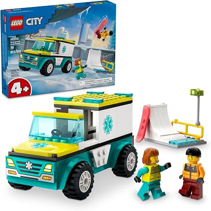 LEGO City Emergency Ambulance and Snowboarder Rescue Playset