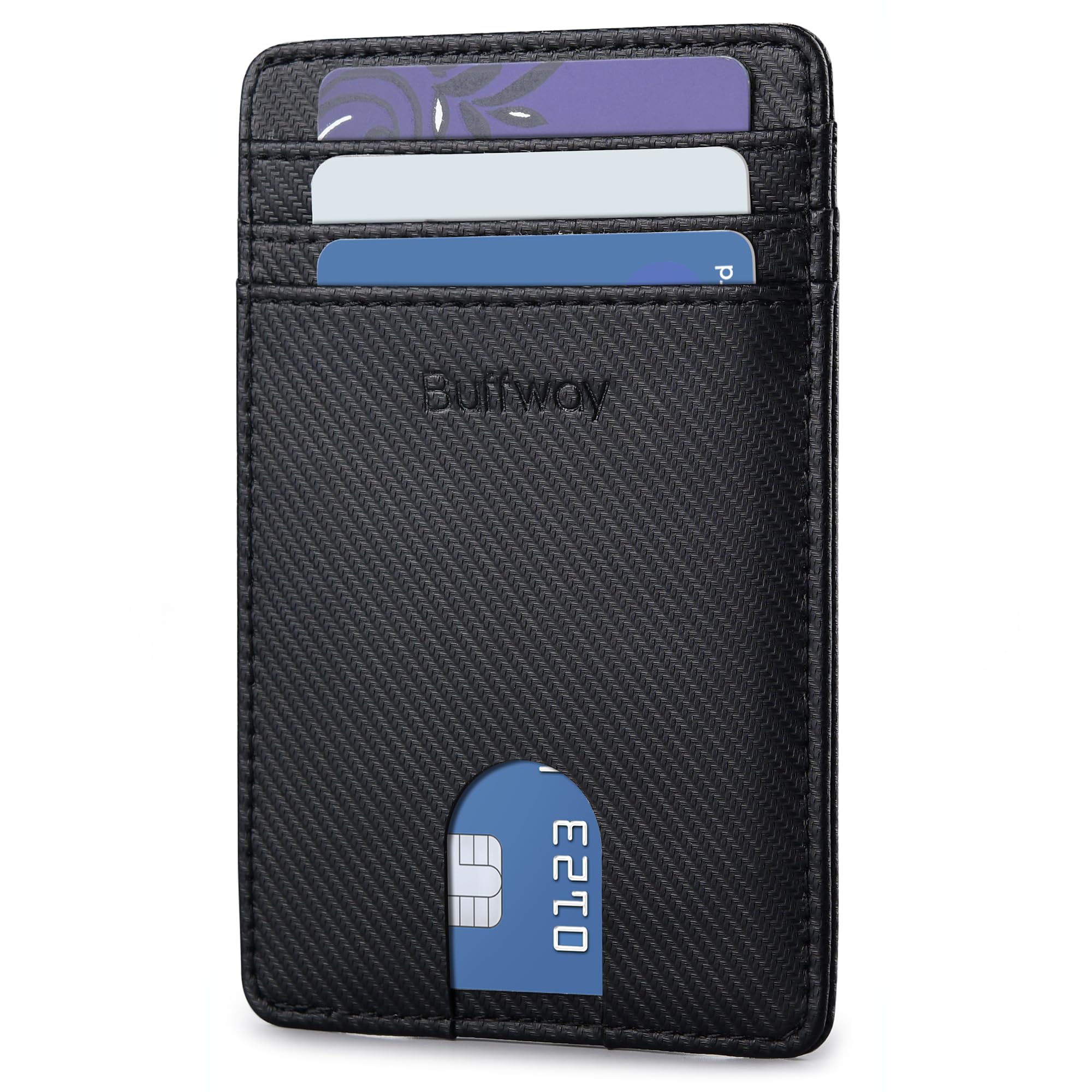 Amazon.com: Buffway Mens Slim Wallet, Minimalist Thin Front Pocket ...