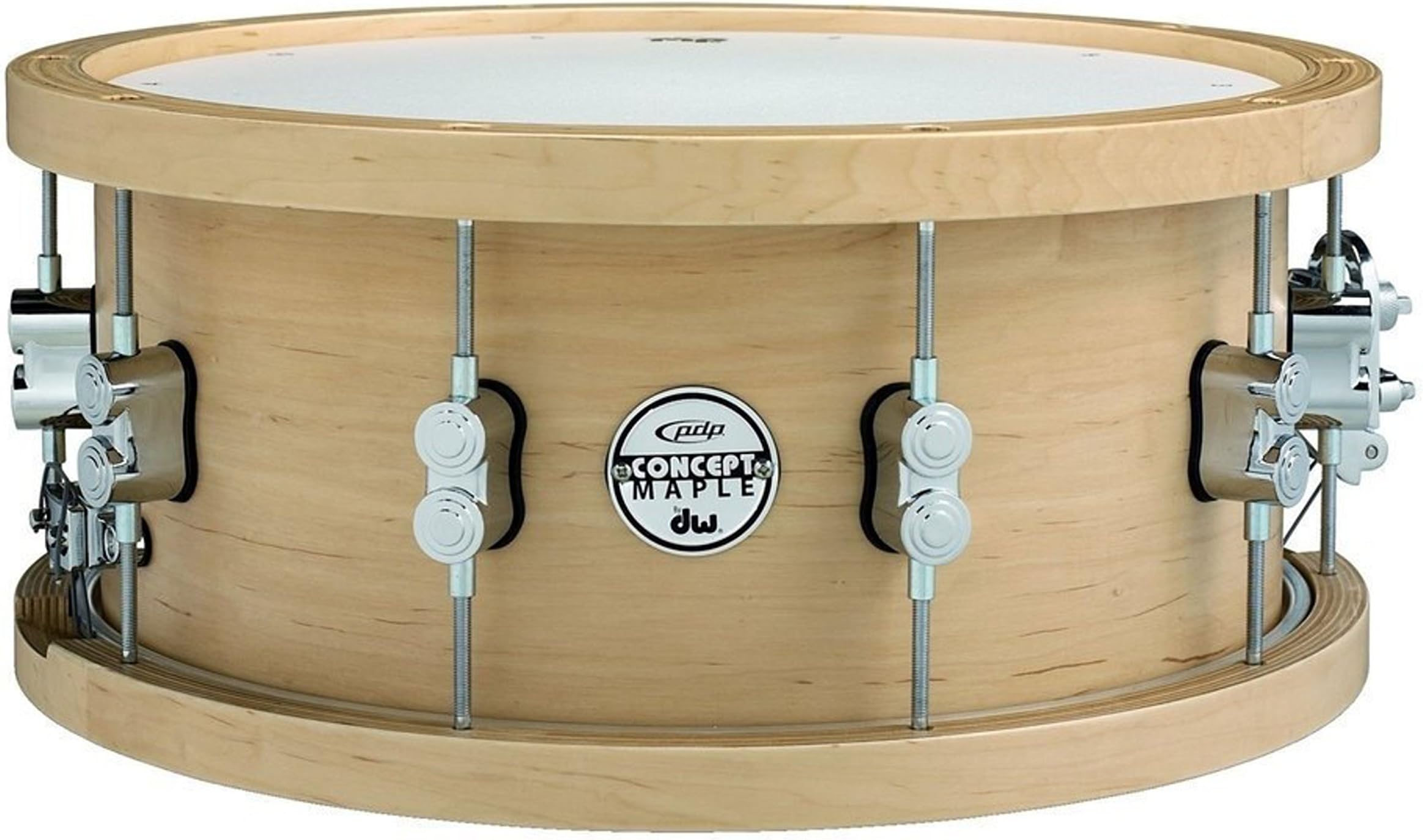 Amazon.com: PDP 20-Ply Maple Snare with Wood Hoops and Chrome Hardware ...