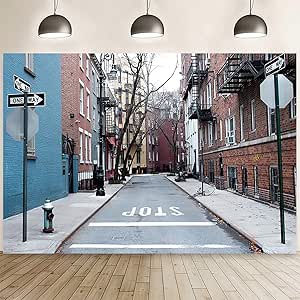 Amazon.com : 7x5ft Manhattan City Street Backdrop West Village New York ...