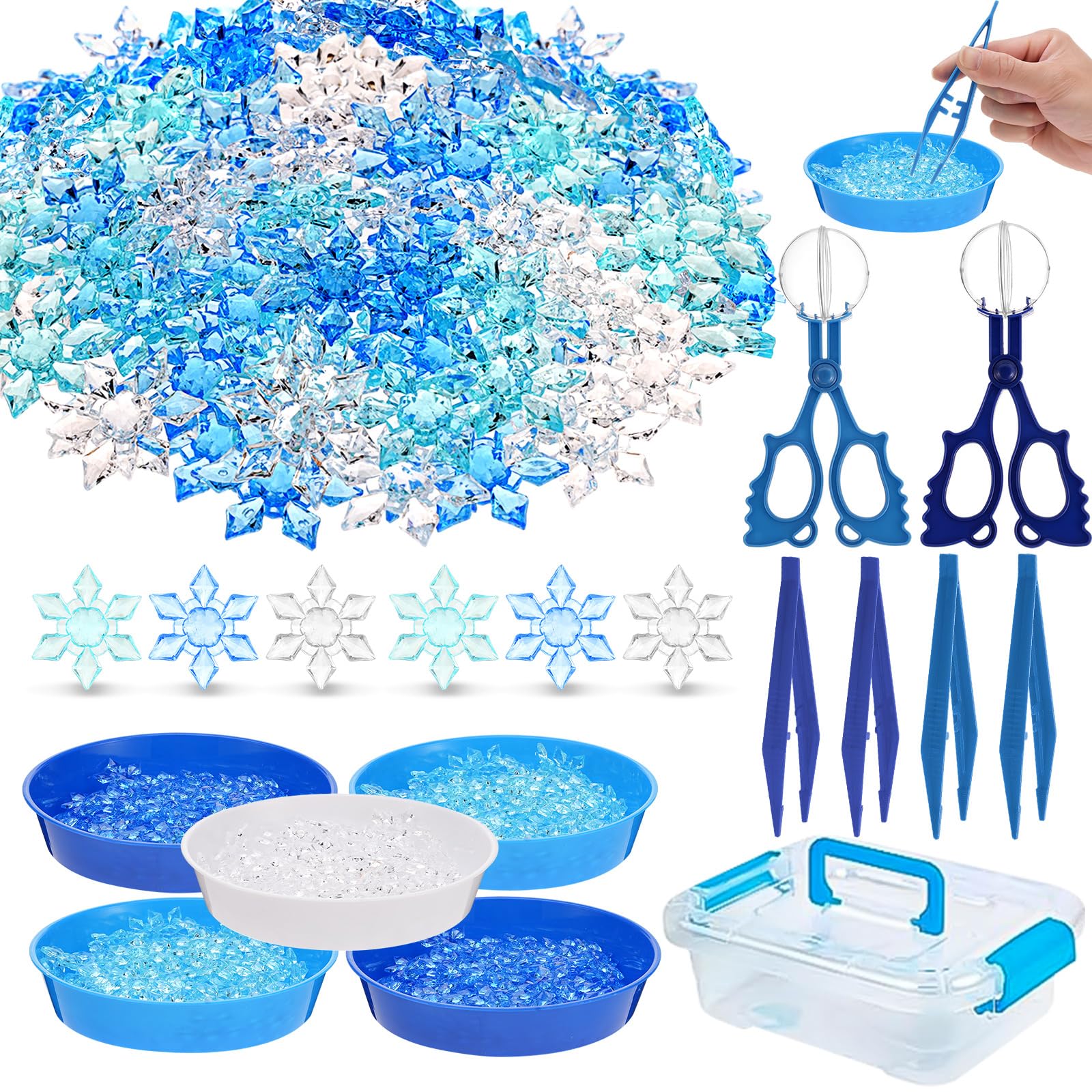 Amazon.com: 212 Pcs Winter Sensory Bin Items Winter Snowflake Sensory ...