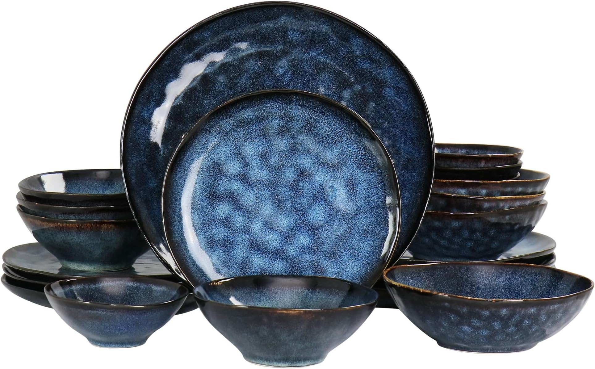 Amazon.com | Elama Round Oval Stoneware Fine Dining Dinnerware Dish Set ...