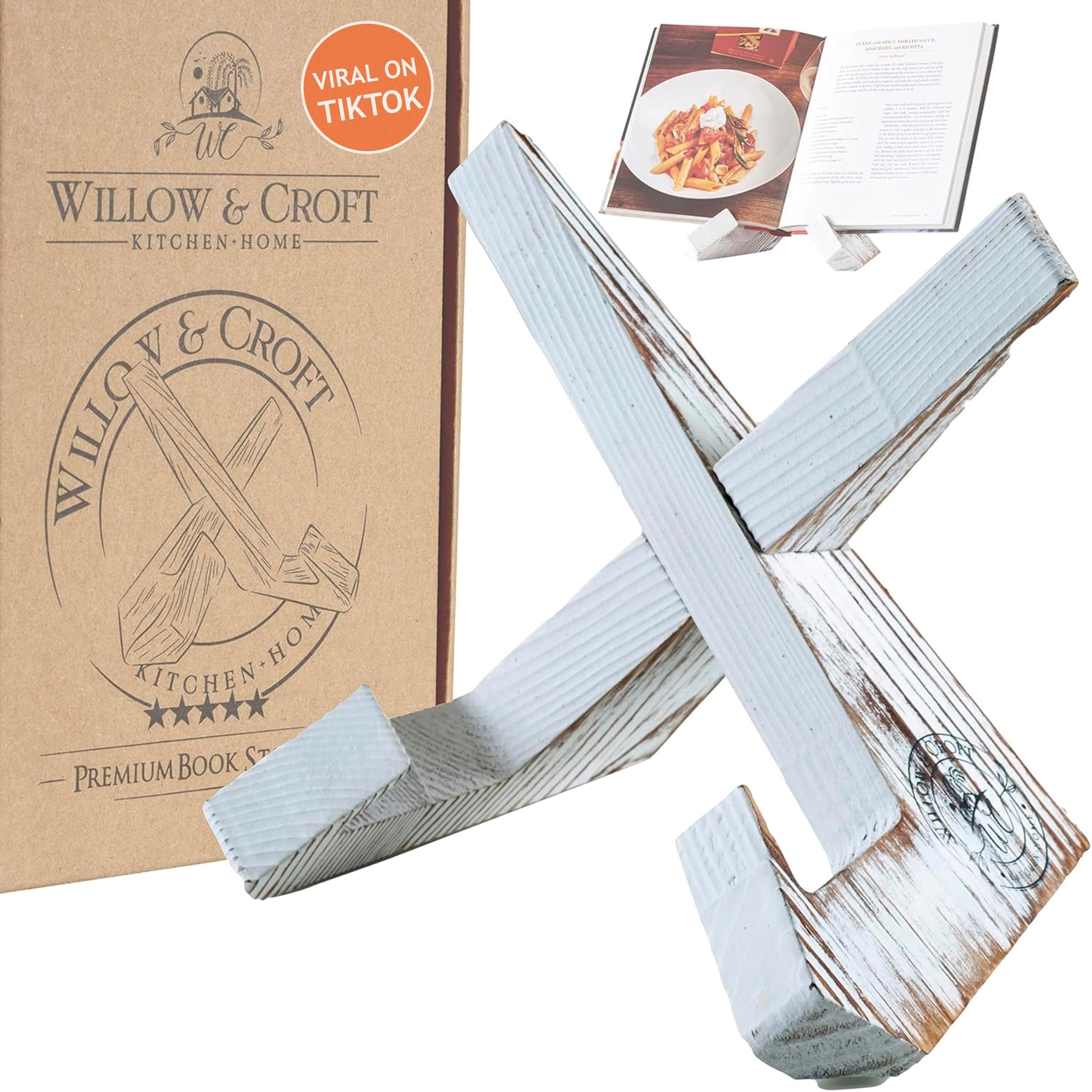 Amazon.com: Willow & Croft Recipe Holder. Cookbook Stand. Rustic ...