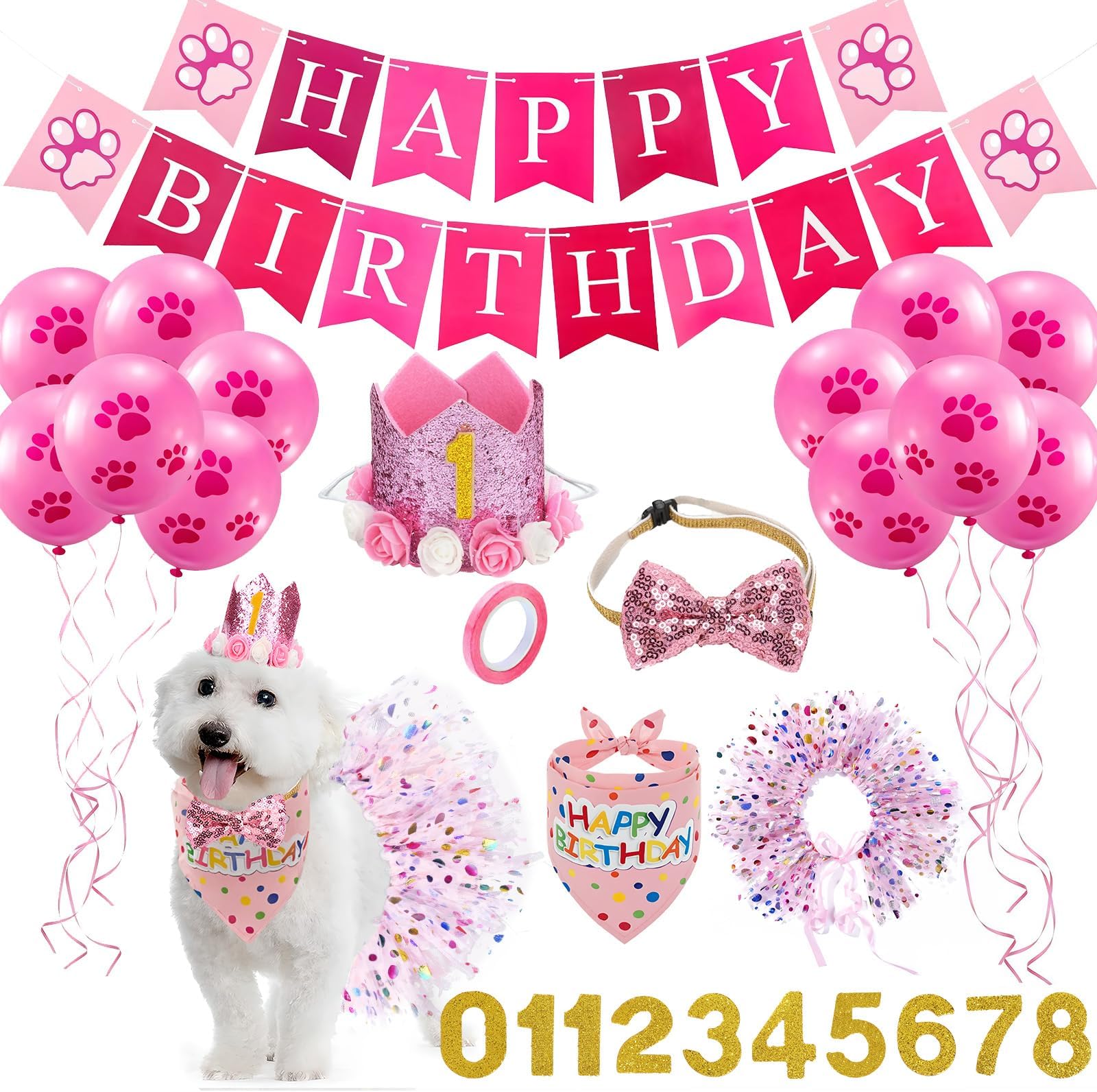 Amazon.com : RAYNAG Girl Dog Birthday Decorations, Girl Dog Birthday ...