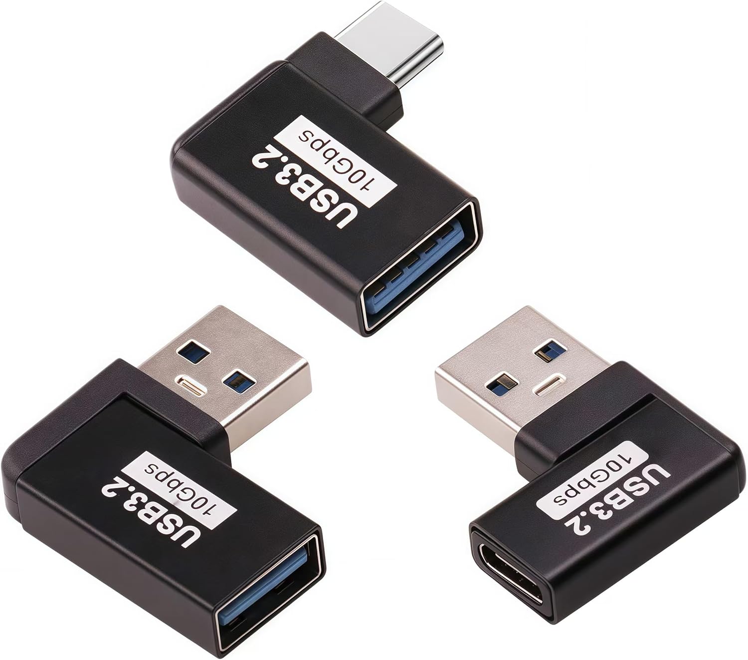 Pastall [90° Angle / 10Gbps] USB 3.2 Adpter, 3 Styles of USB 3.2 to USB ...