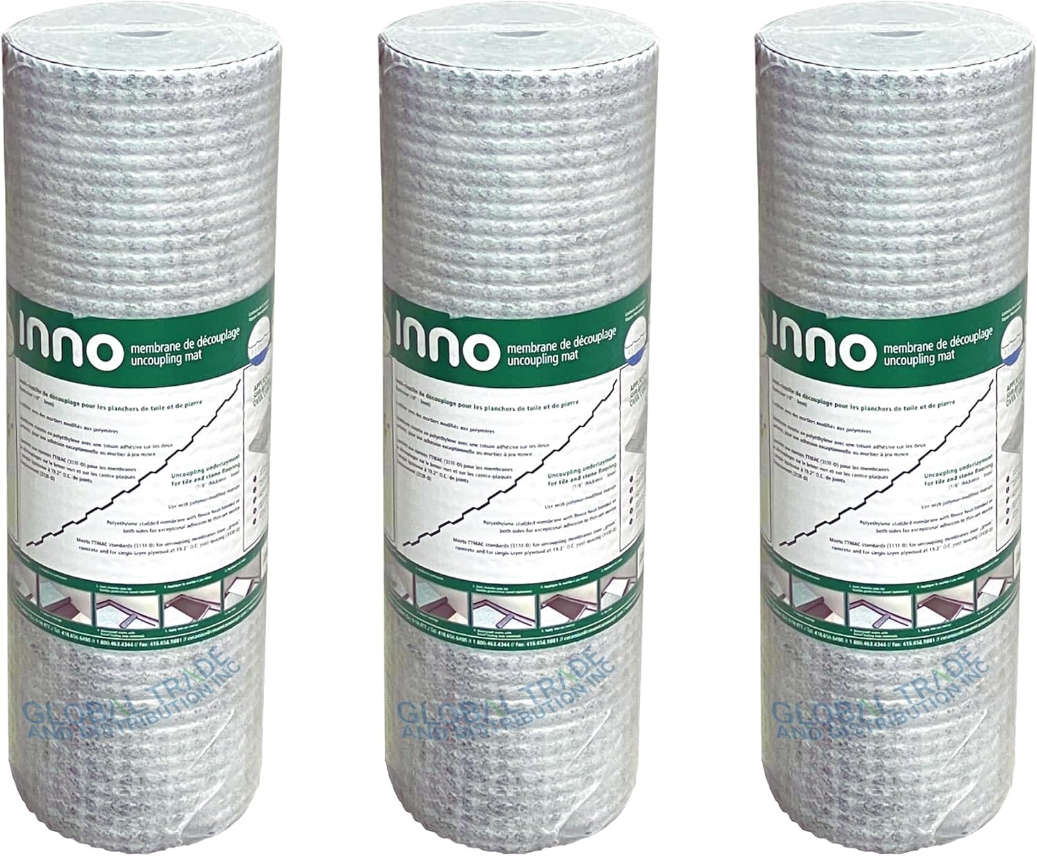 InnoMat Uncoupling Waterproofing Membrane 323 Sq Ft Roll, Polyethylene ...