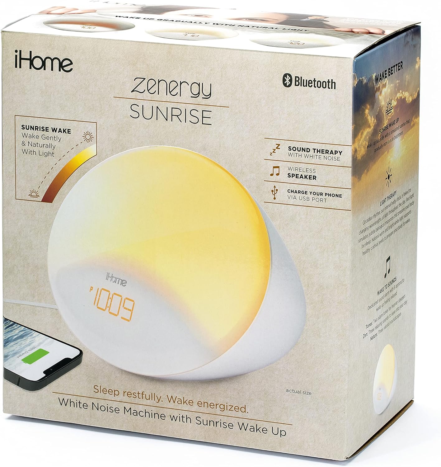 iHome Zenergy Sunrise Bedside Therapy Machine User Manual