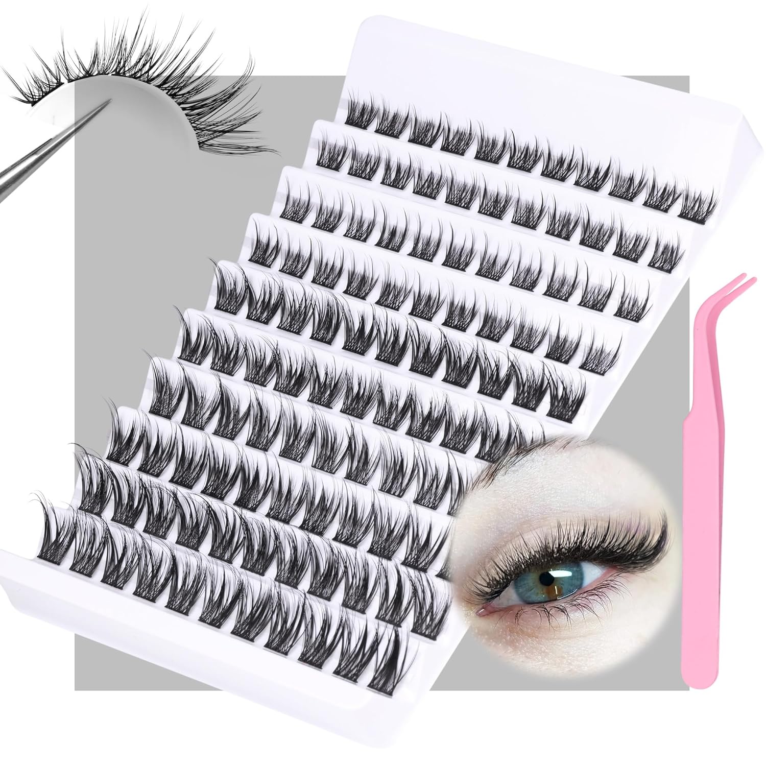 Amazon.com: Lashes Cluster DIY Eyelash Extensions Natural Wispy Cluster ...
